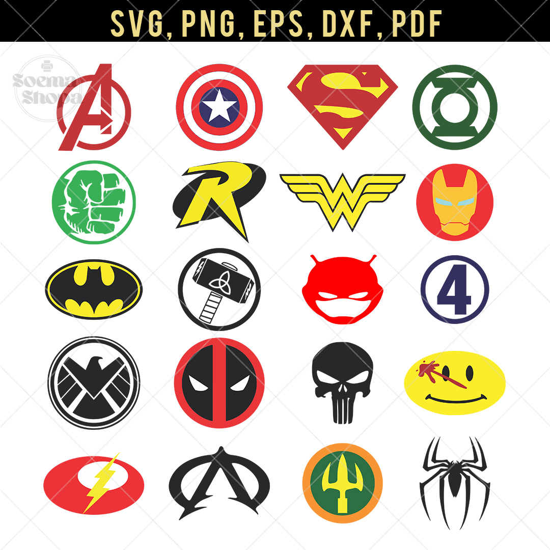 Superhero Logo SVG, Heroes SVG Clipart, Compatible with Cric | Inspire ...
