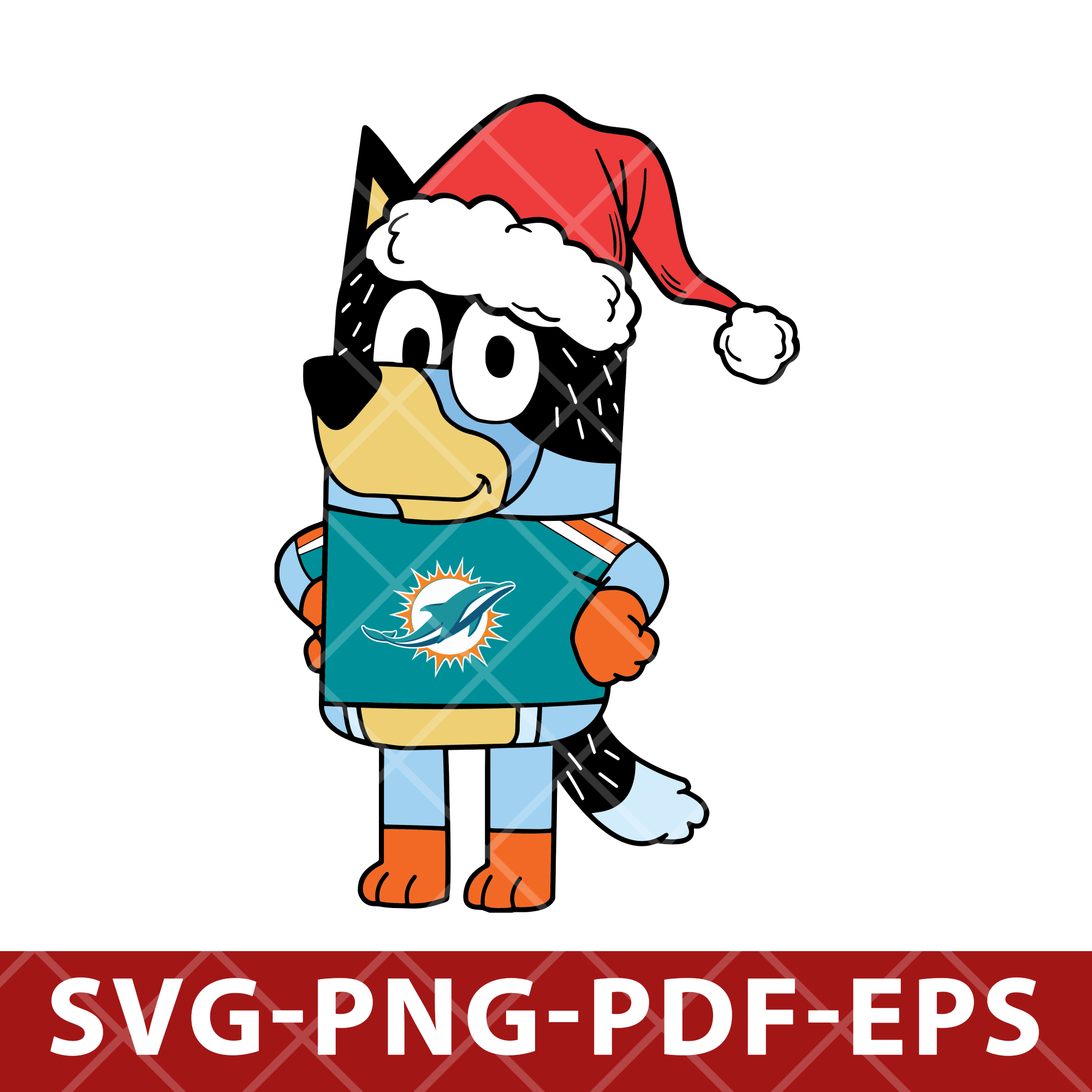 Miami Dolphins_bluey-012,Bluey christmas,SVG,DXF,EPS,PNG,dig | Inspire ...