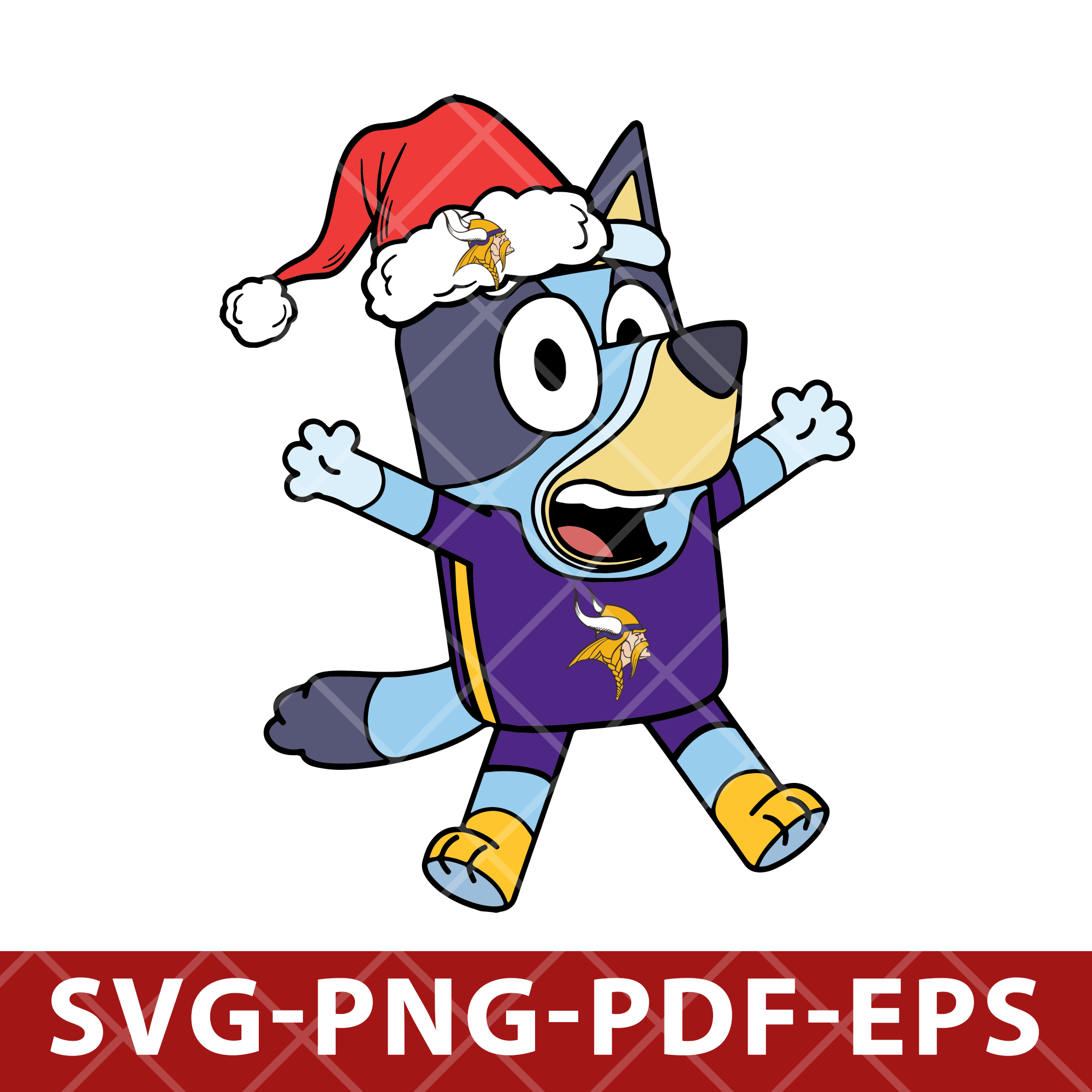Minnesota Vikings_bluey-006,Bluey christmas,SVG,DXF,EPS,PNG, | Inspire ...