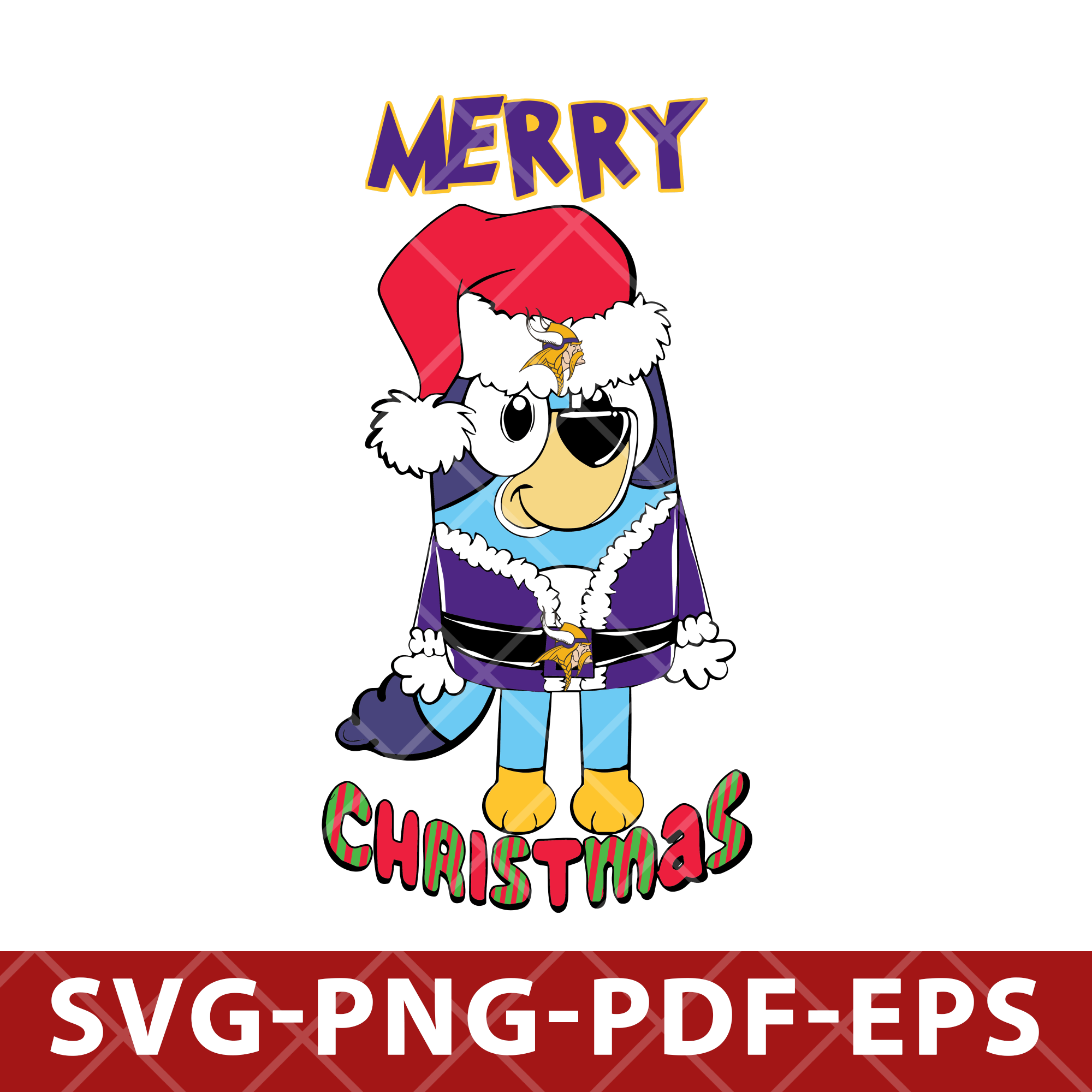 Minnesota Vikings_bluey-007,Bluey christmas,SVG,DXF,EPS,PNG, - Inspire Uplift