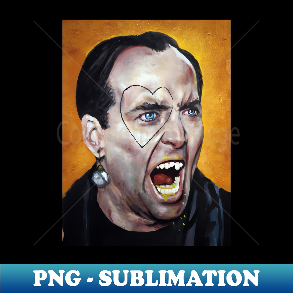 Portrait of Nicolas Cage With Face Tattoo Heart Face God o | Inspire Uplift