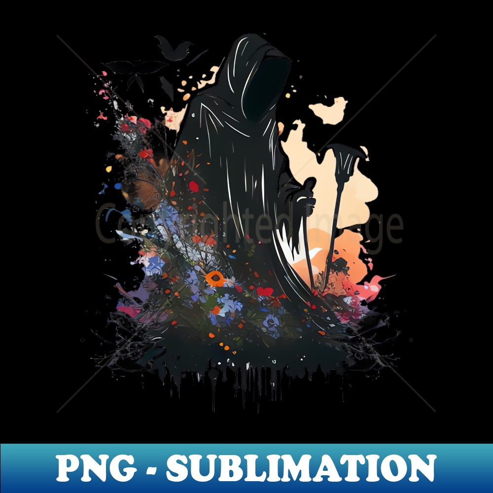 Splash Flowery Ink of Black Grim Reaper - Stylish Sublimatio | Inspire ...