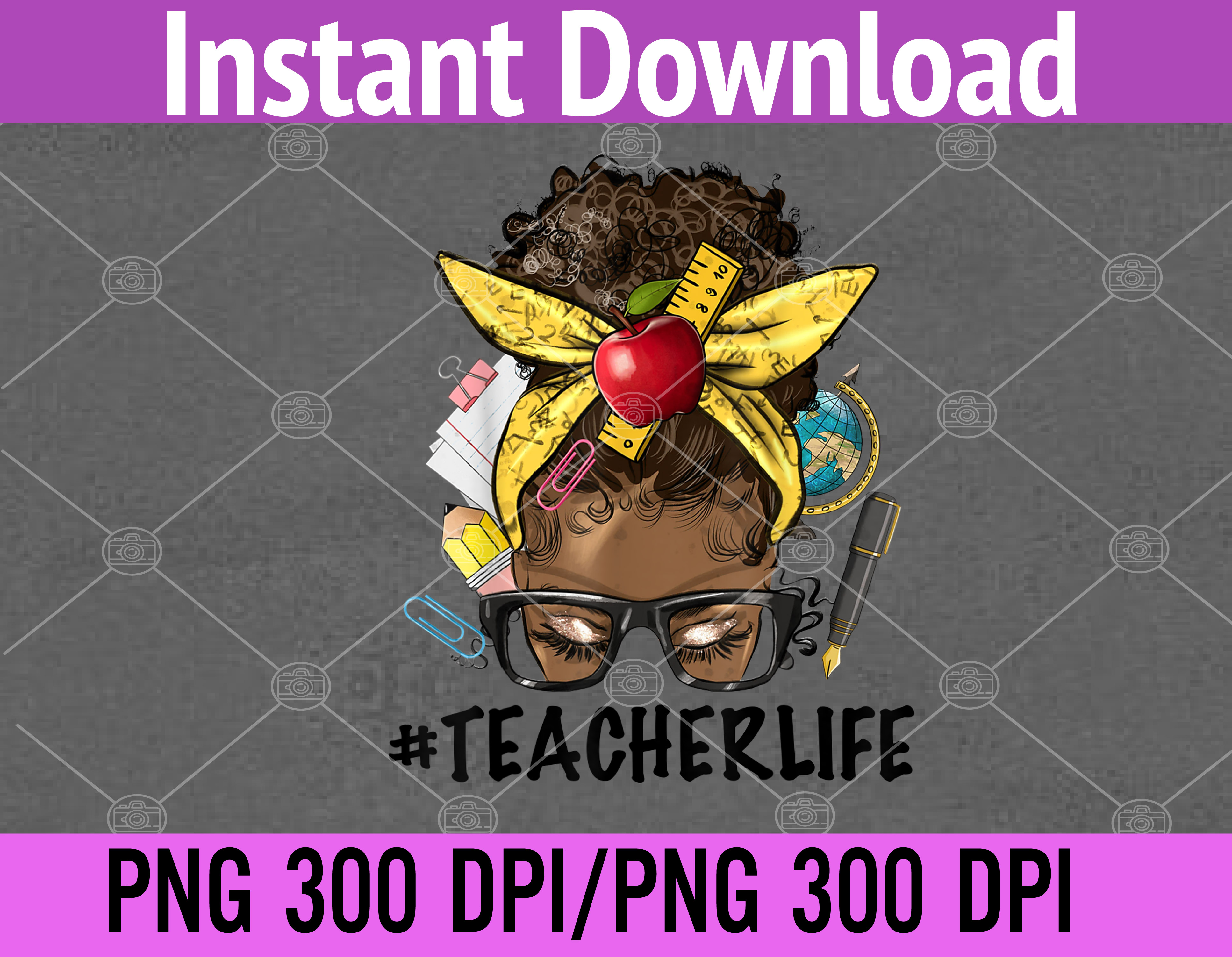Teacher Life Messy Bun Afro Teacher African American Educate | Inspire ...
