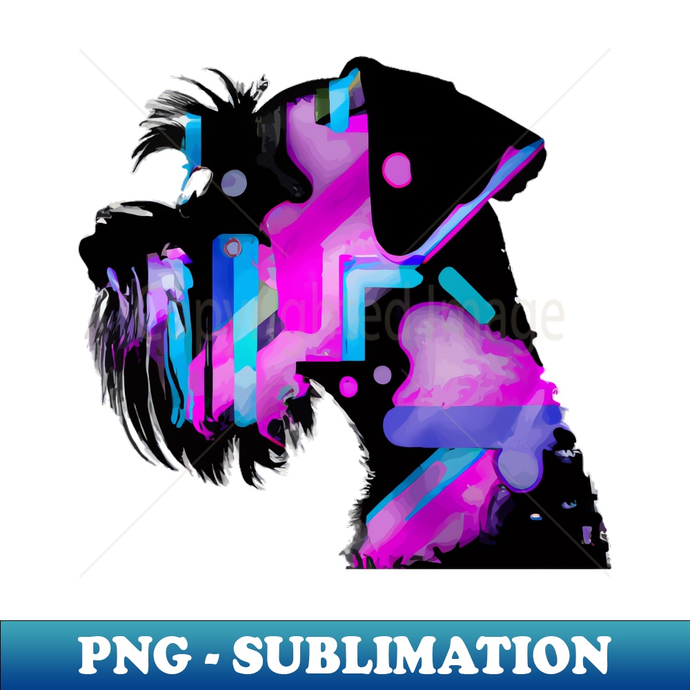 Miniature Schnauzer Futuristic Synthwave Artwork - Creative | Inspire ...