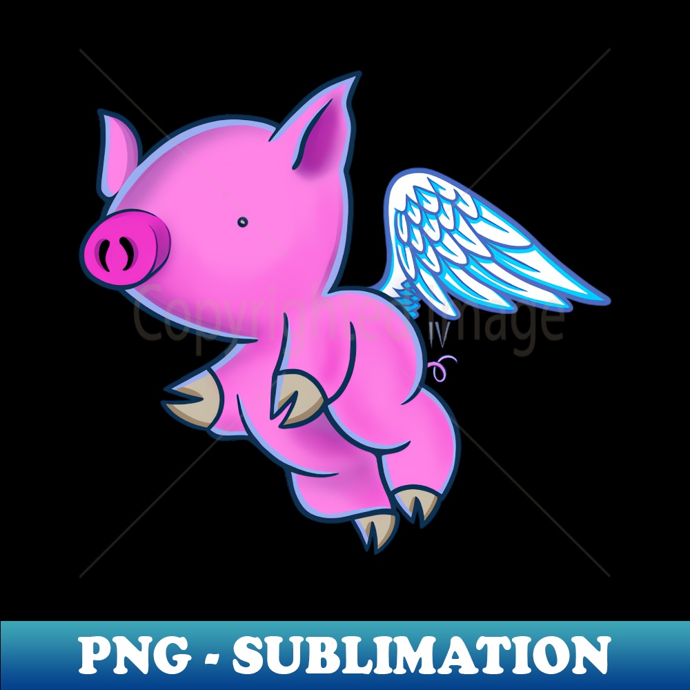 Cute Funny Flying Pig - PNG Transparent Digital Download Fil | Inspire ...