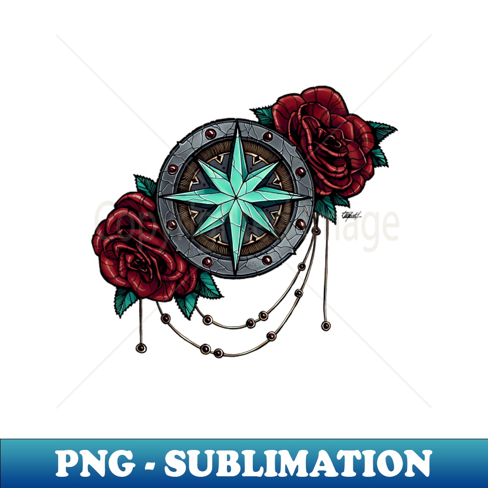 Compass Rose Roses - PNG Transparent Digital Download File - Inspire Uplift