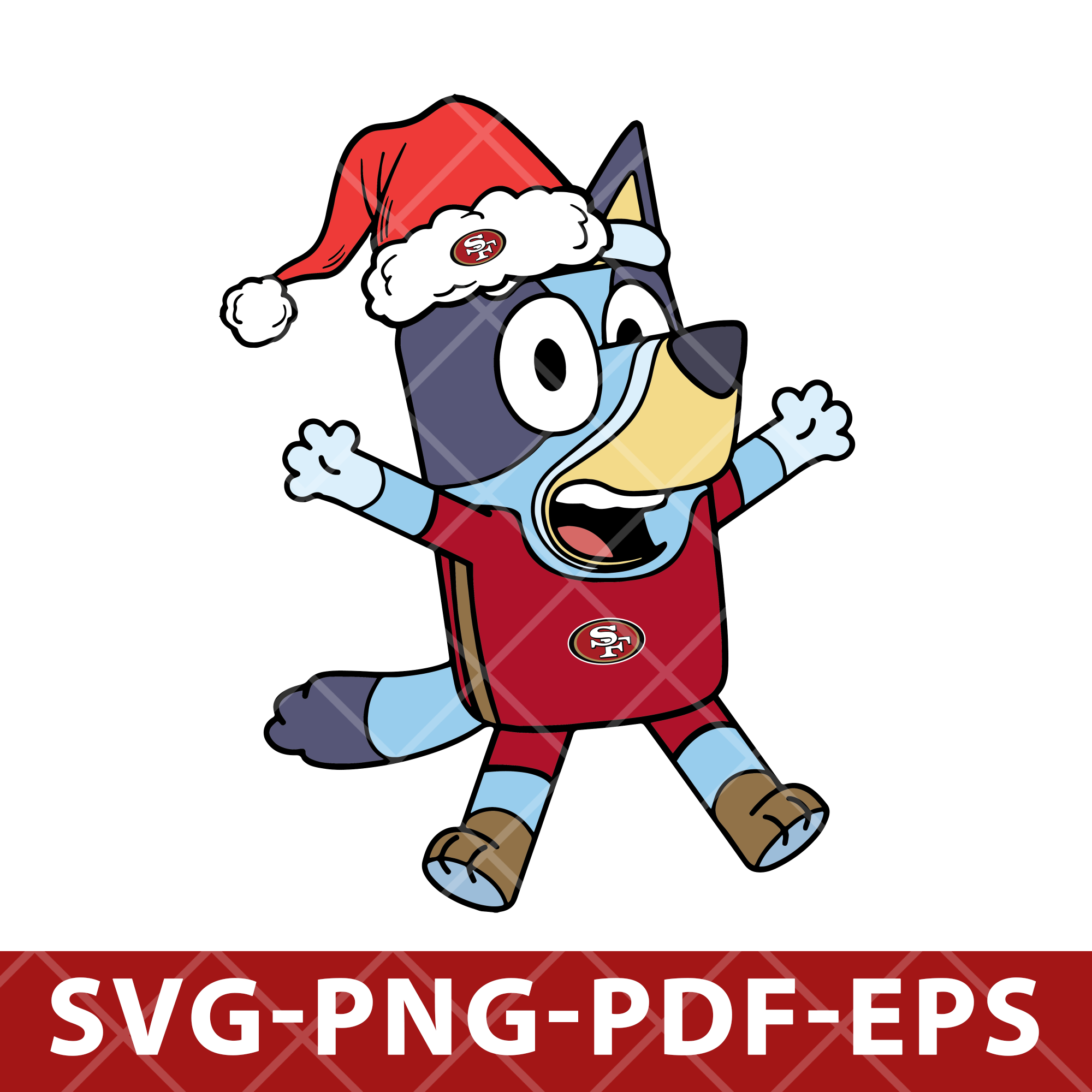 San Francisco 49ers_bluey-006,Bluey christmas,SVG,DXF,EPS,PN - Inspire Uplift