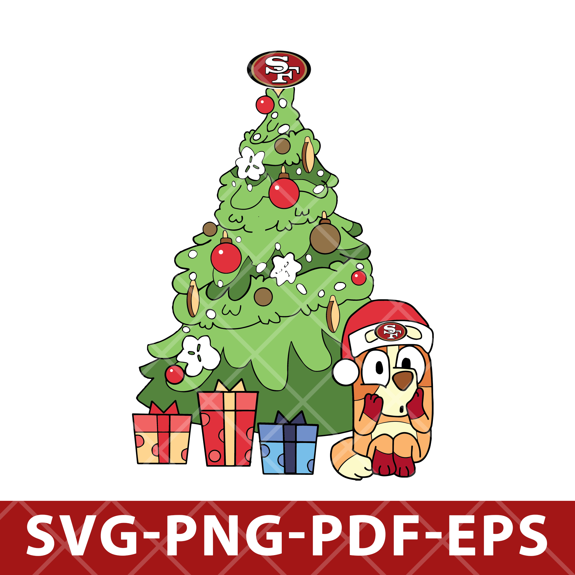 San Francisco 49ers_bluey-010,Bluey christmas,SVG,DXF,EPS,PN - Inspire Uplift