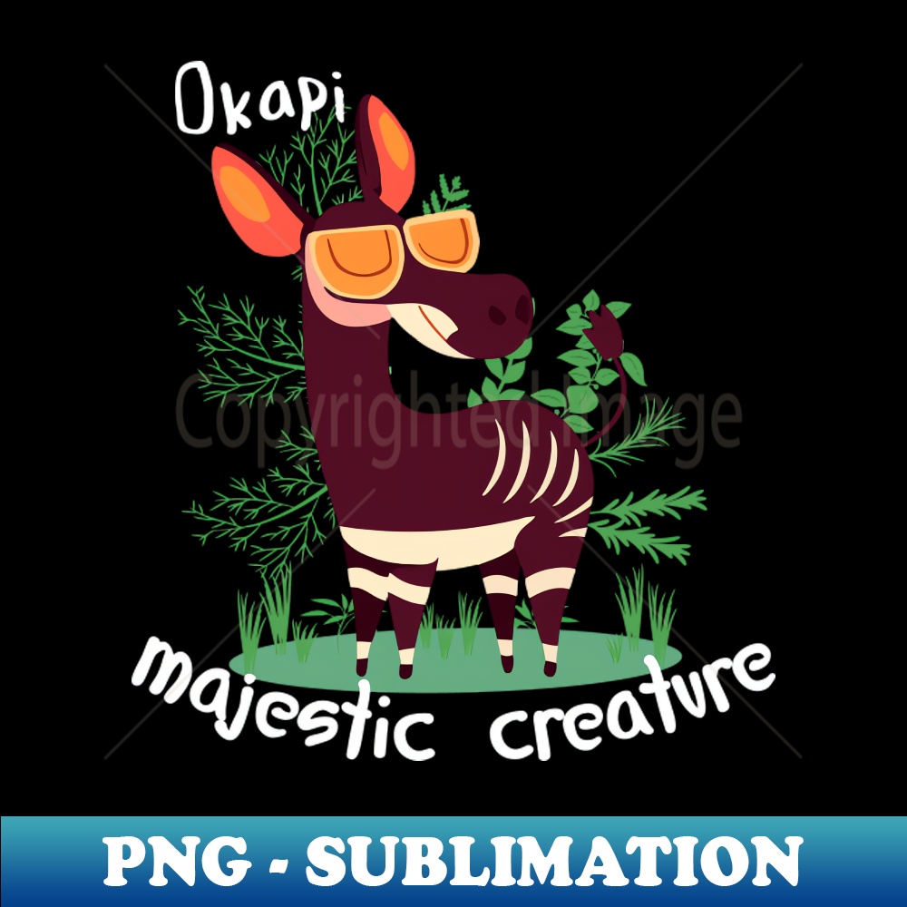 cute okapi surrounded by berries - Sublimation-Ready PNG Fil | Inspire Uplift