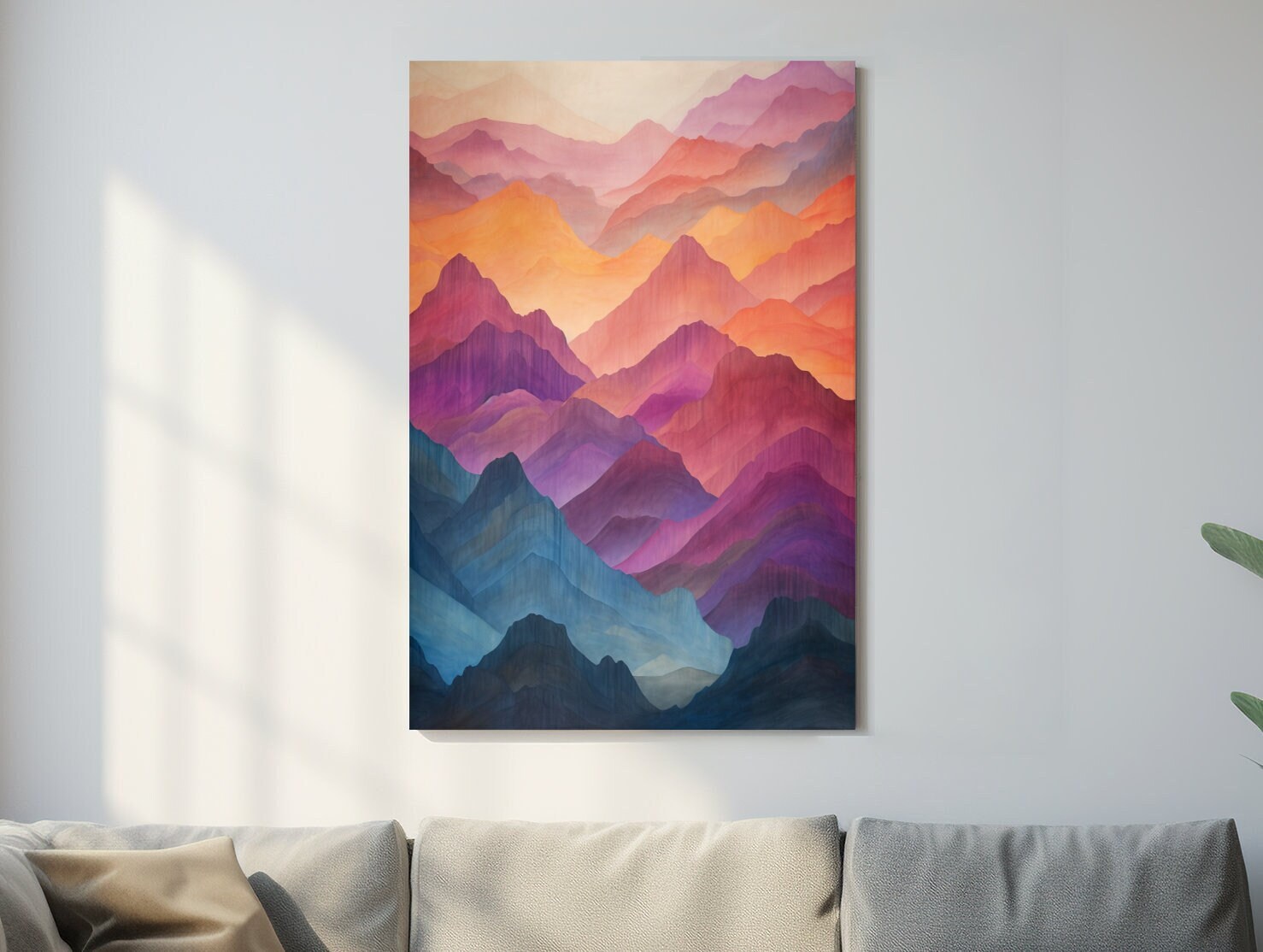 Vibrant colourful mountain range patterns, watercolour style | Inspire ...