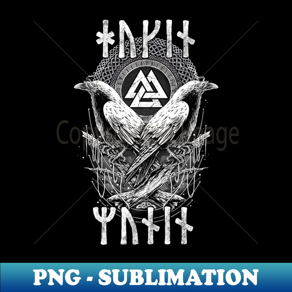 Odin Raven Valknut Norse Pagan Viking Huginn Muninn Runes - | Inspire ...