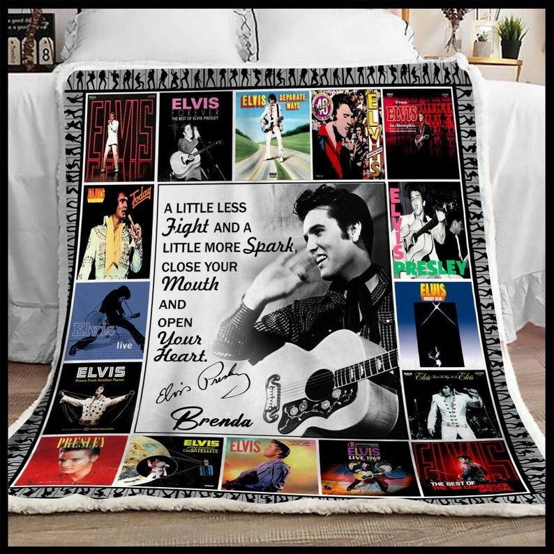 Personalized Elvis presley Fleece Blanket, King Of Rock and - Inspire ...