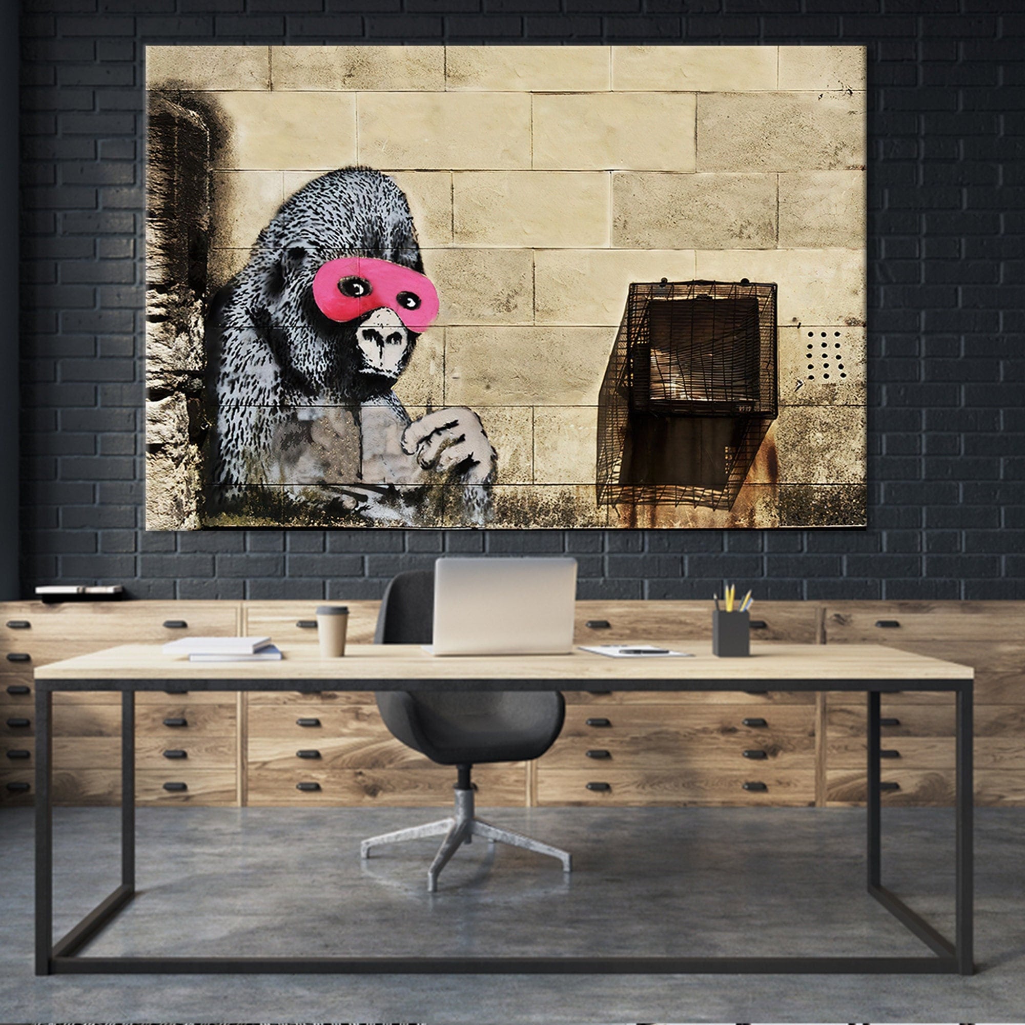 Banksy Gorilla In A Pink Mask, Banksy Street Art, Banksy Pos | Inspire ...