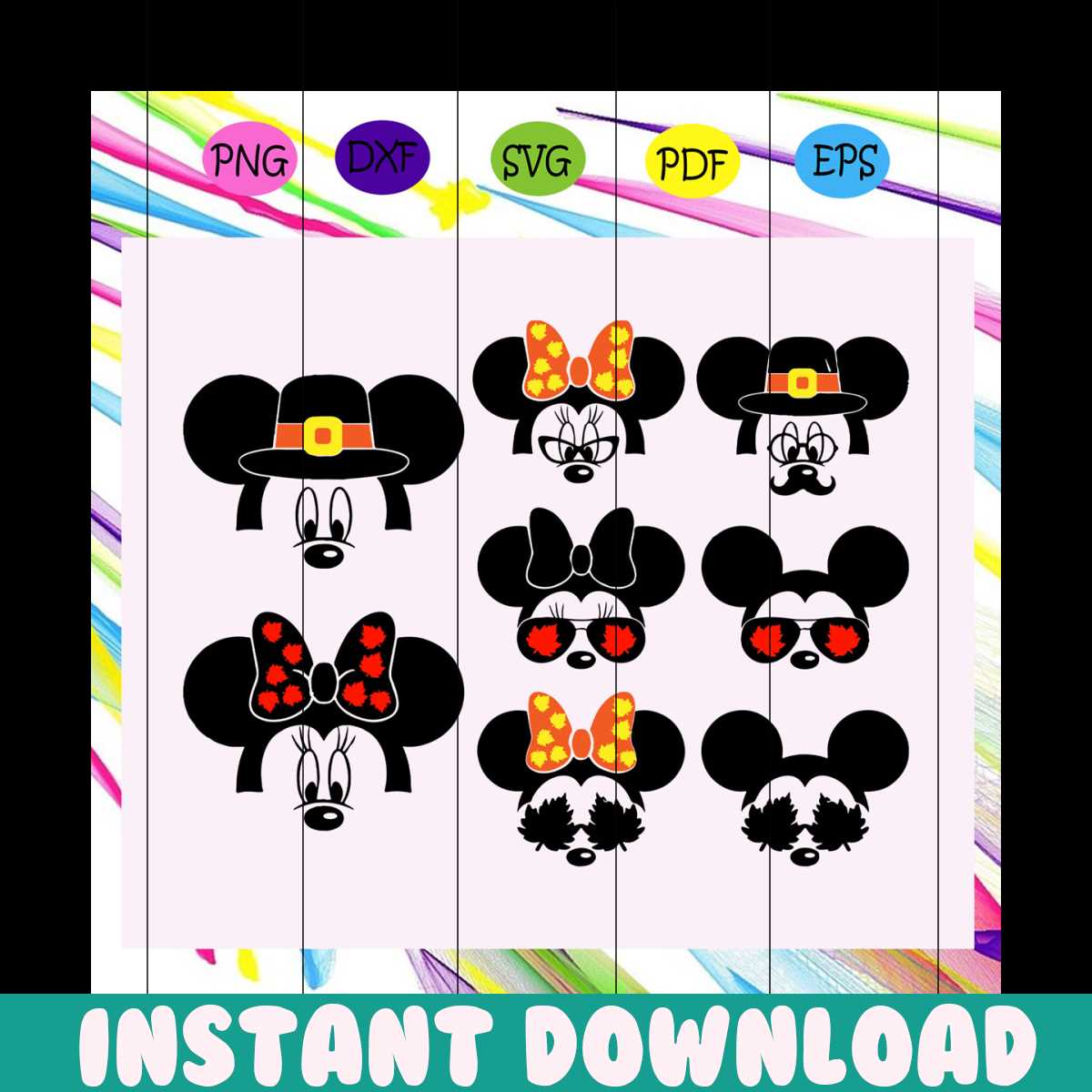 Mickey mouse glasses head face bundle svg, Mickey svg, micke | Inspire ...