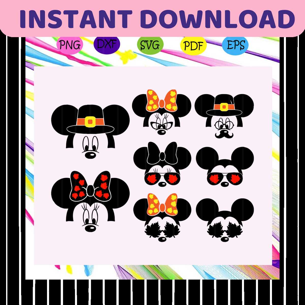 Mickey mouse glasses head face bundle svg, Mickey svg, micke | Inspire ...