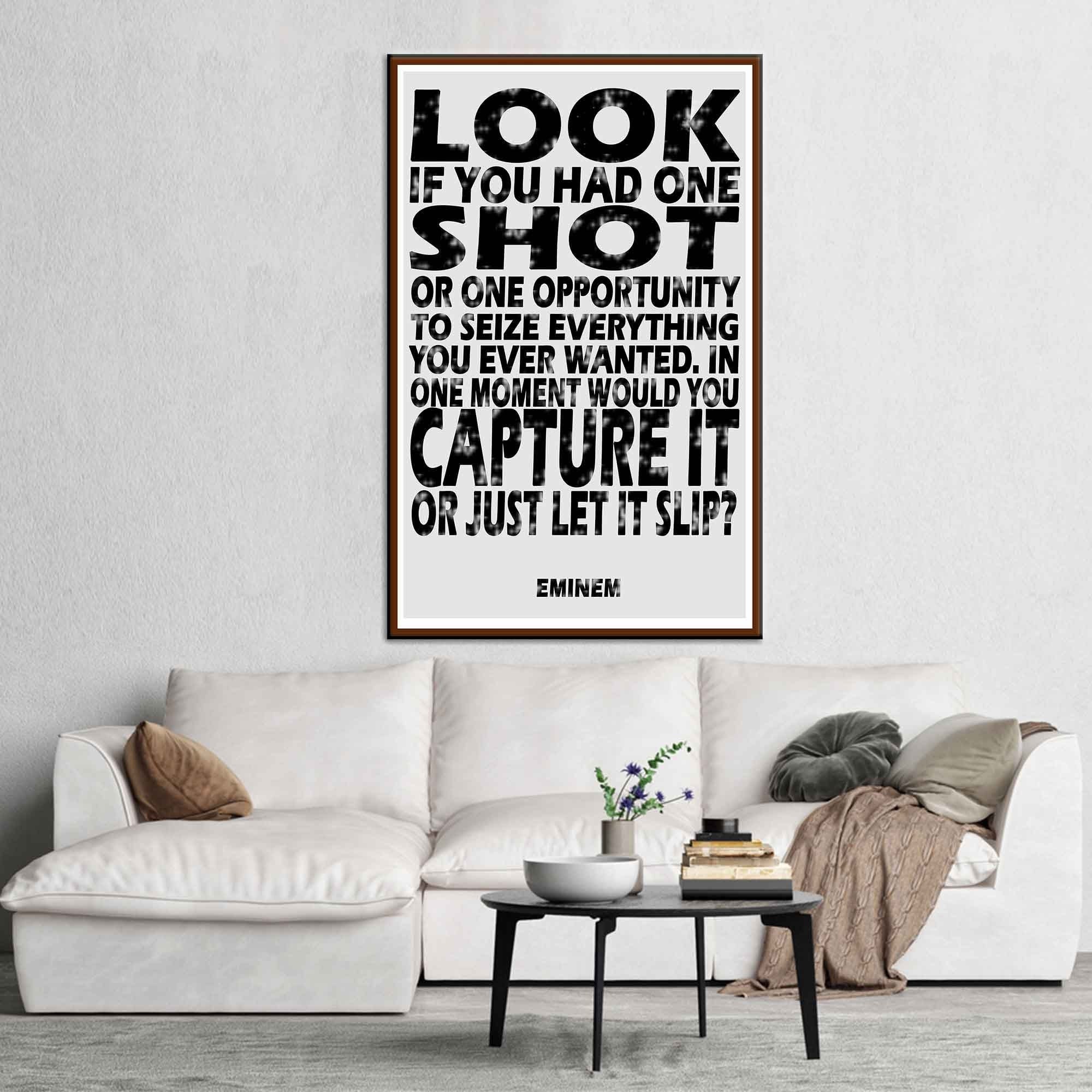 Eminem, Song Lyrics Art Print, Look If You Had One Shot, Emi | Inspire ...