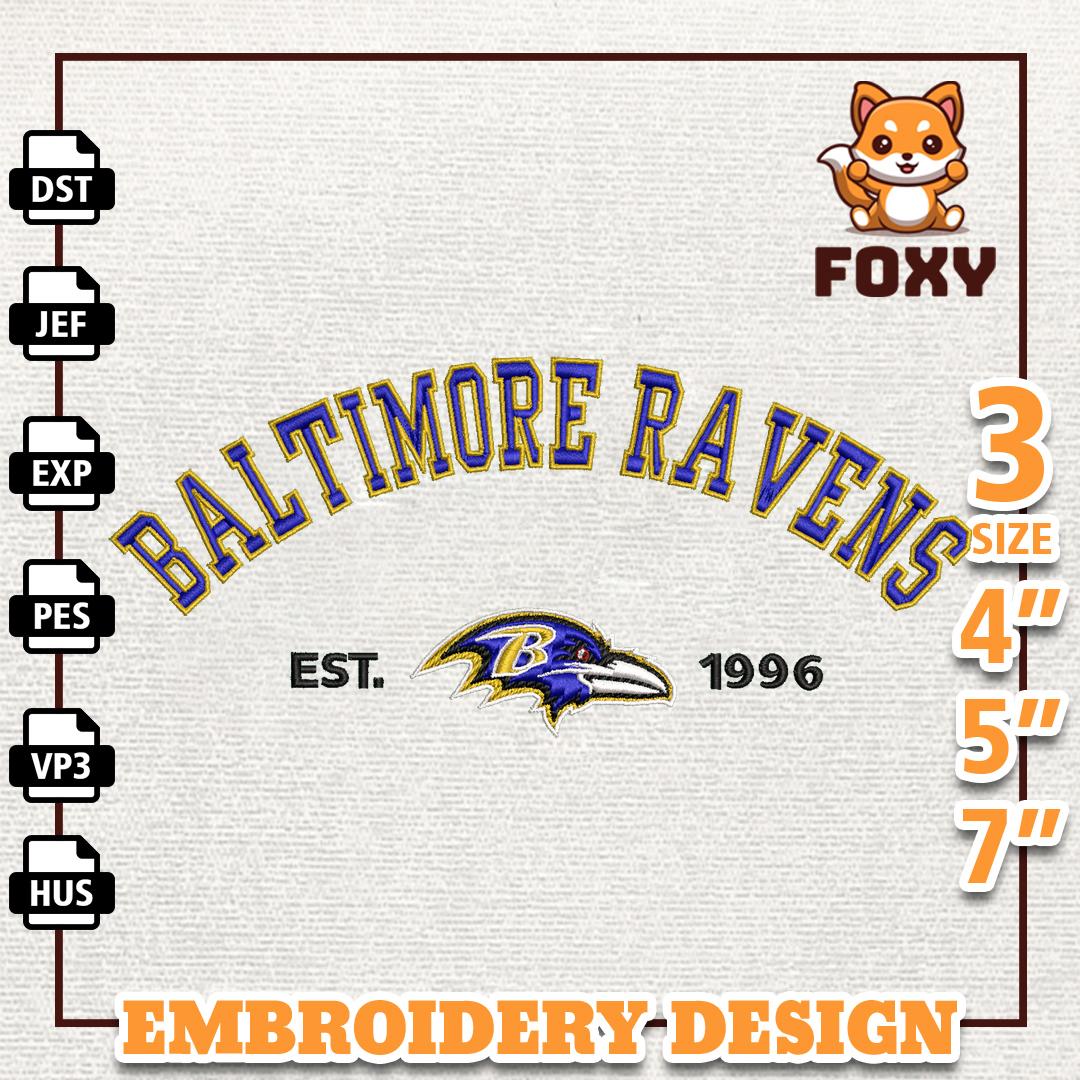NFL Baltimore Ravens, NFL Logo Embroidery Design, NFL Team E | Inspire ...