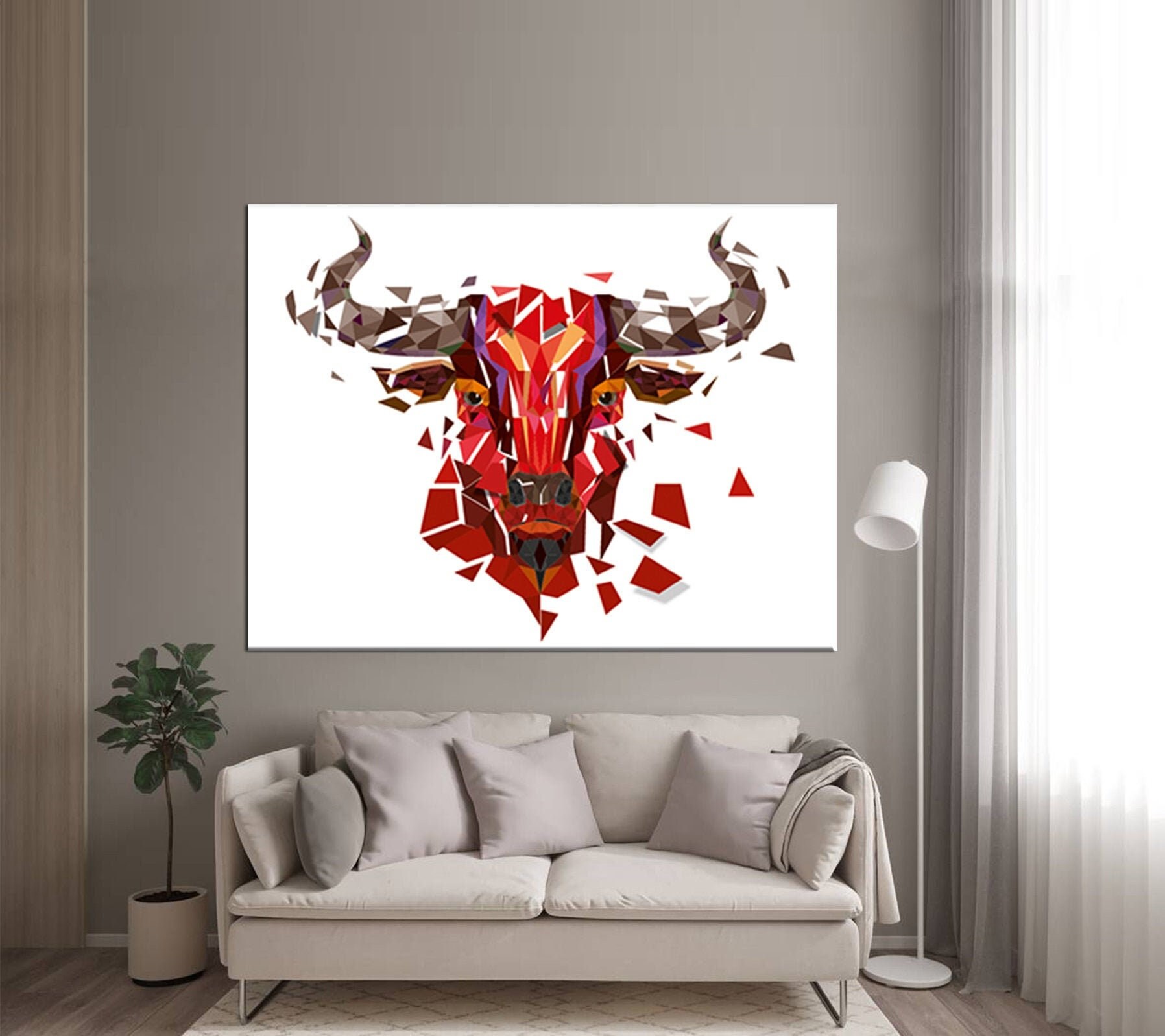 Red Bull Canvas, Geometric Pattern Canvas, Polygon Red Bull - Inspire ...
