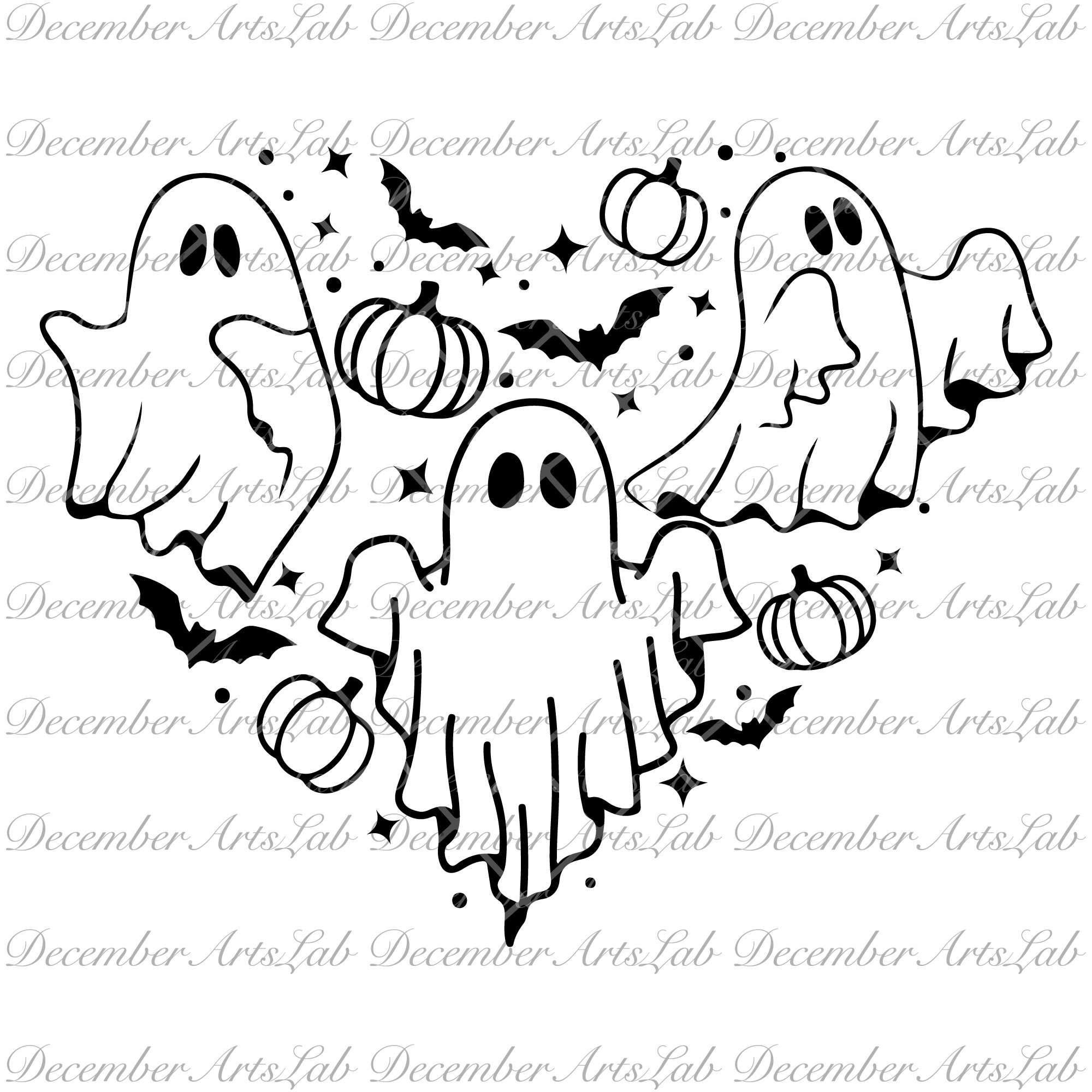 Ghost Heart SVG, Halloween Svg, Spooky Season Svg, Ghost Cli | Inspire ...