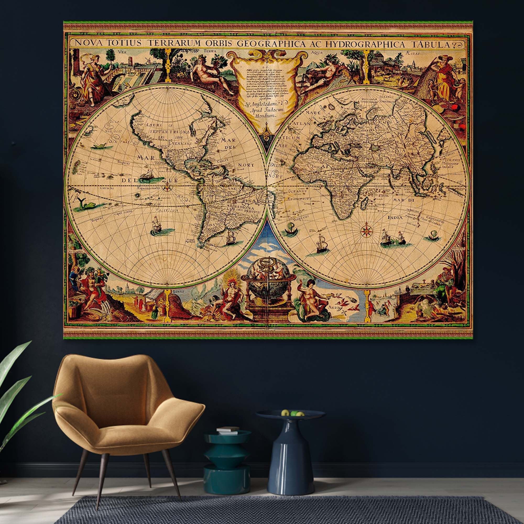 Vintage World Map, World Map Poster, Antique Style World Map | Inspire ...