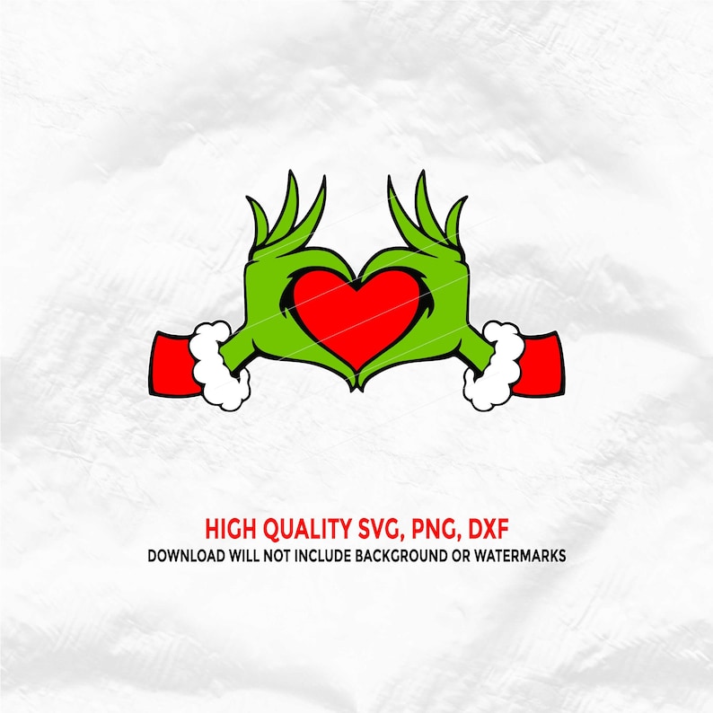 Grinch Heart Svg, Pn, Dxf, Grinch Hands Heart Svg, Layered G | Inspire ...