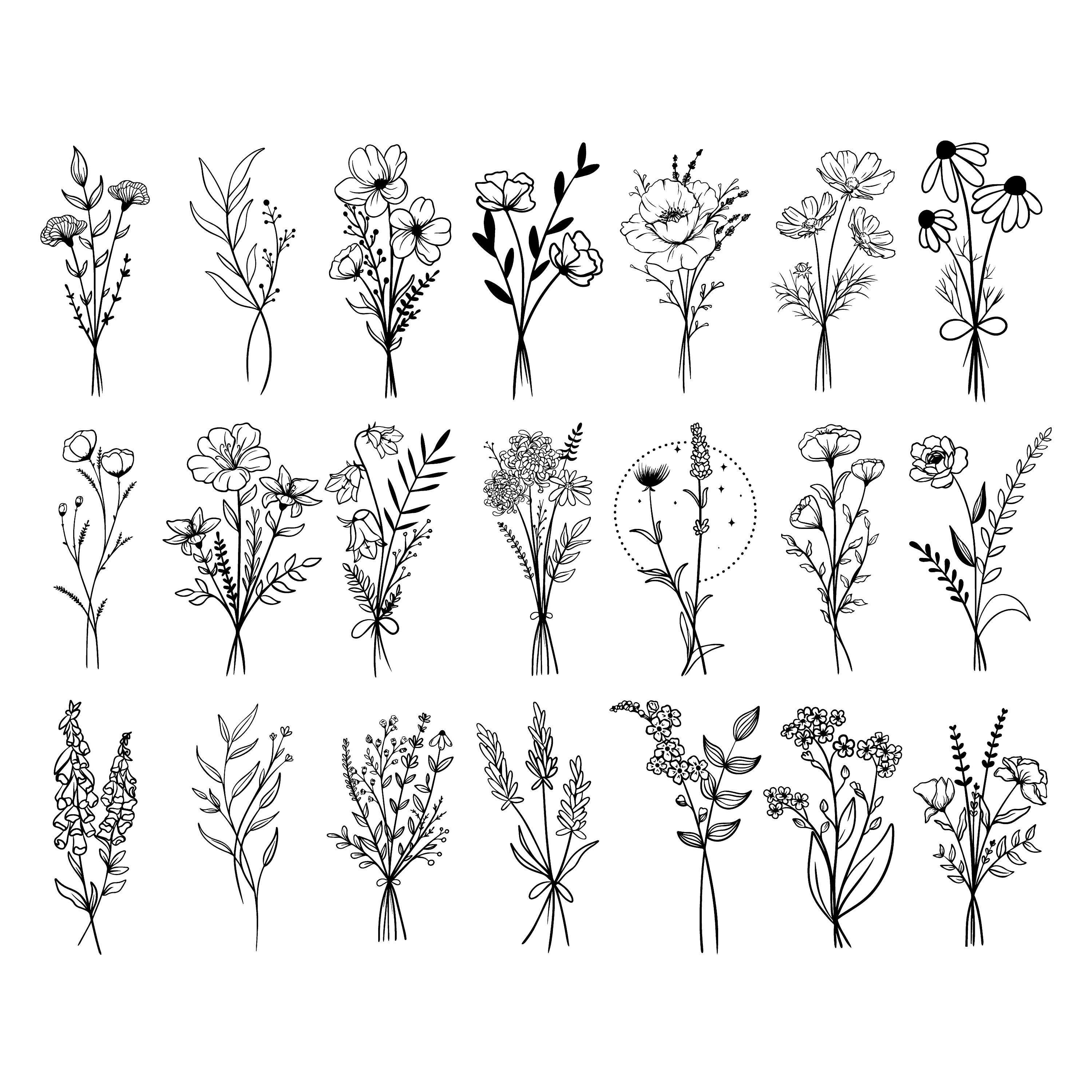 Bouquet SVG, Wildflowers svg, floral svg, flower meadow svg, | Inspire ...