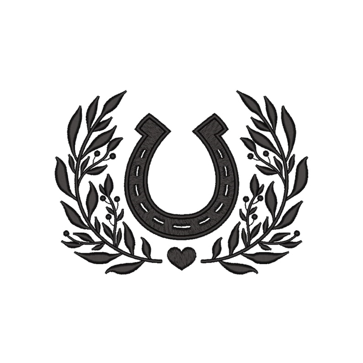 Horseshoe Embroidery Design, 3 sizes, Instant Download | Inspire Uplift