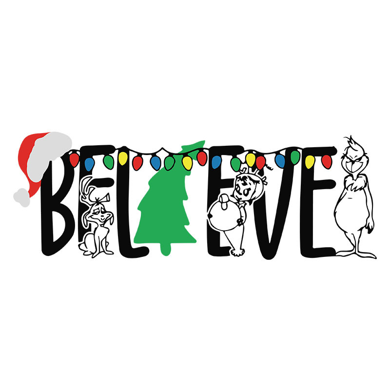 Believe Grinch style Svg, Grinch clipart, Believe Christmas - Inspire ...