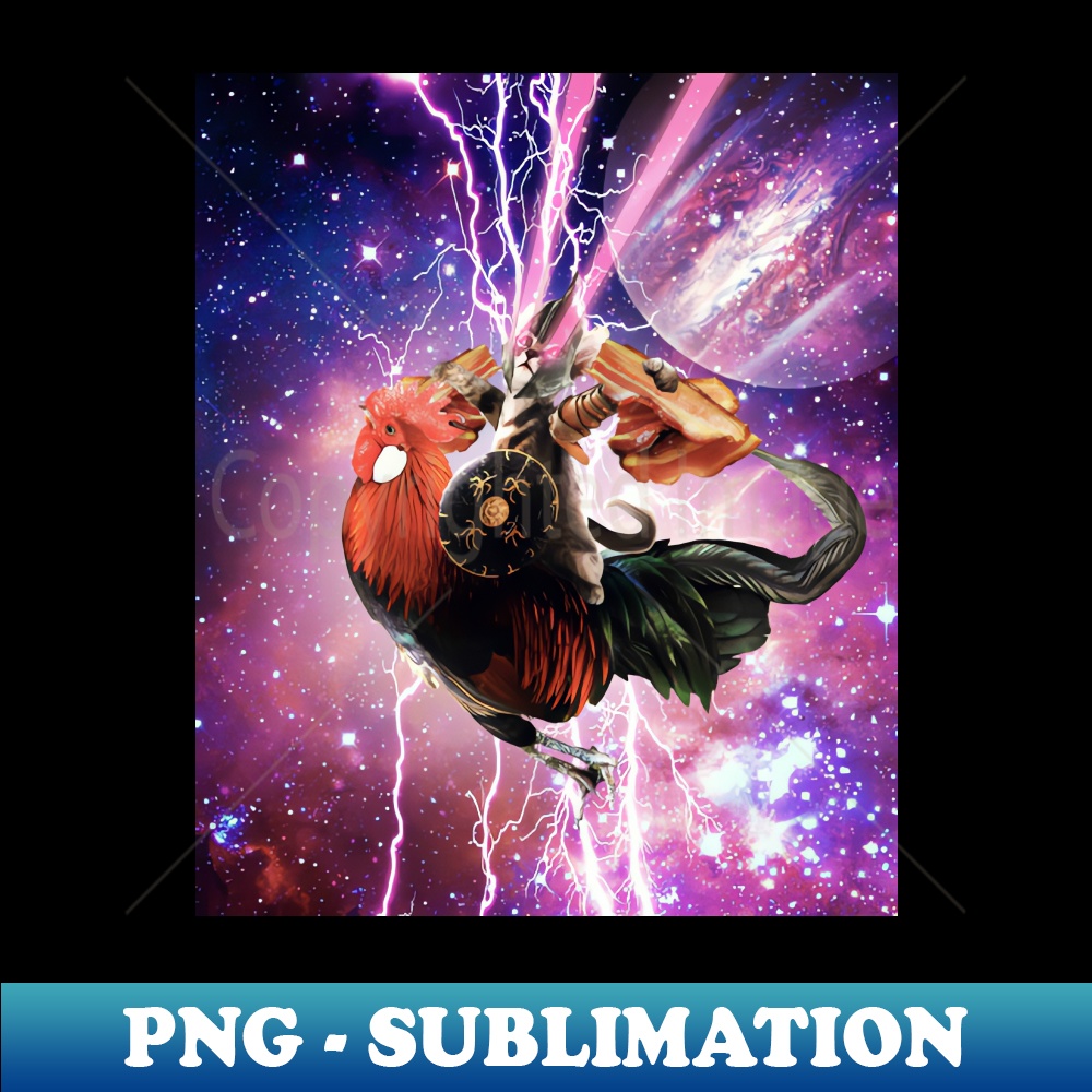 Laser Eyes Warrior Cat Riding Lightning Rooster Bacon - Aest | Inspire ...