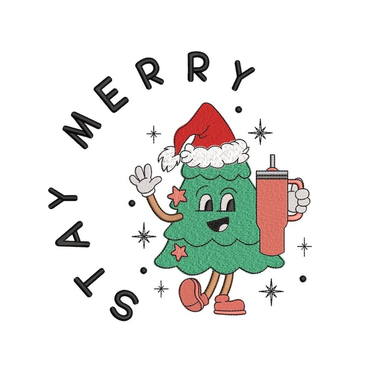 Stay Merry Embroidery Design, Merry Christmas Machine Embroi - Inspire ...