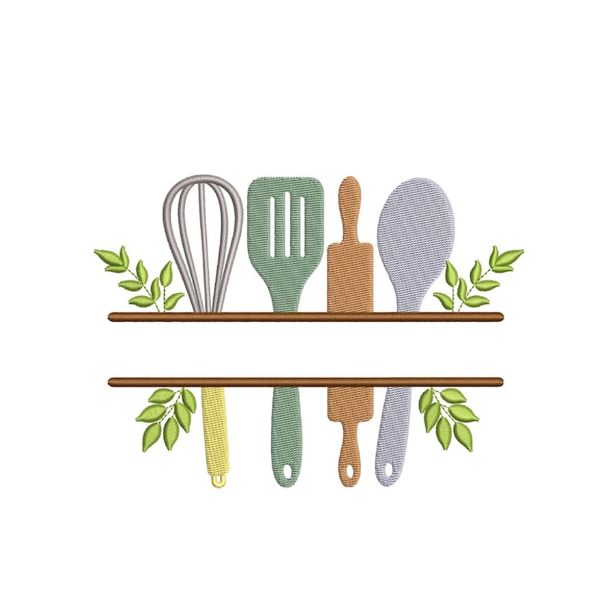 Kitchen Utensils Split Monogram Embroidery Design, Kitchen S | Inspire ...