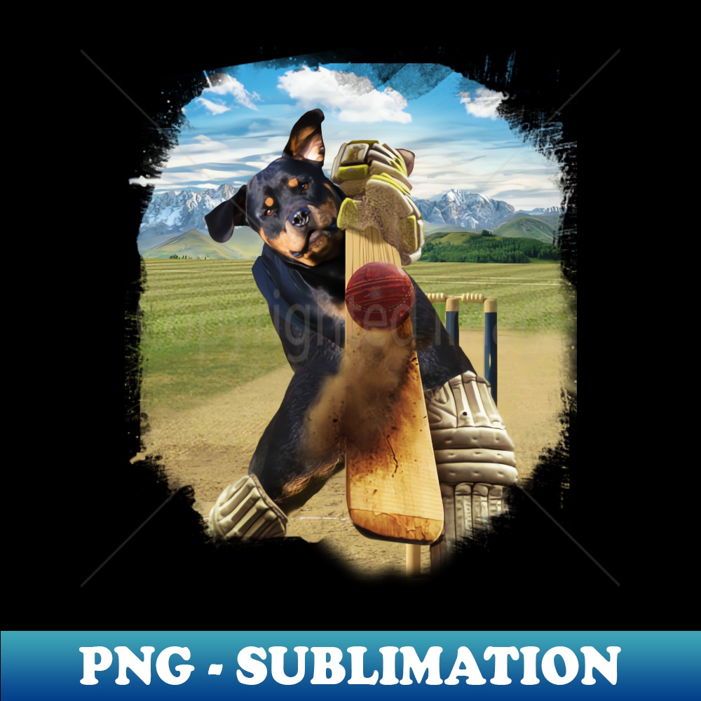 Rottweiler Dog Playing Cricket - Digital Sublimation Downloa | Inspire ...