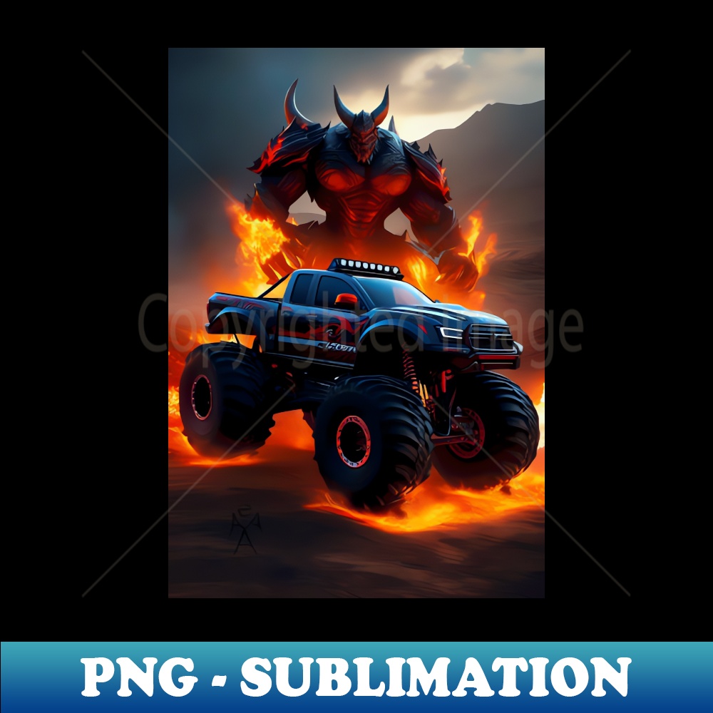 The Devils Monster Truck - High-Resolution PNG Sublimation F | Inspire ...