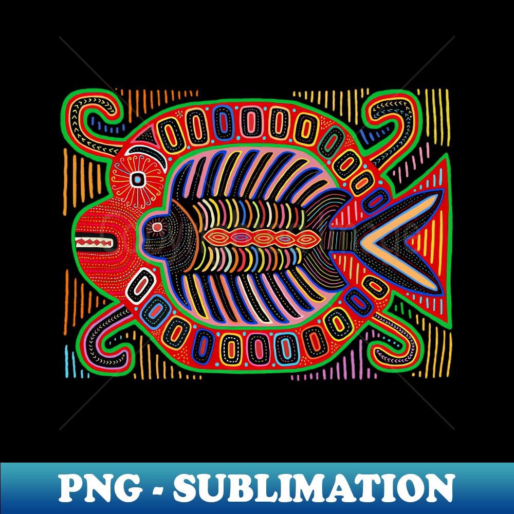 Kuna Indian Flying Fish Mola - Elegant Sublimation PNG Downl - Inspire ...