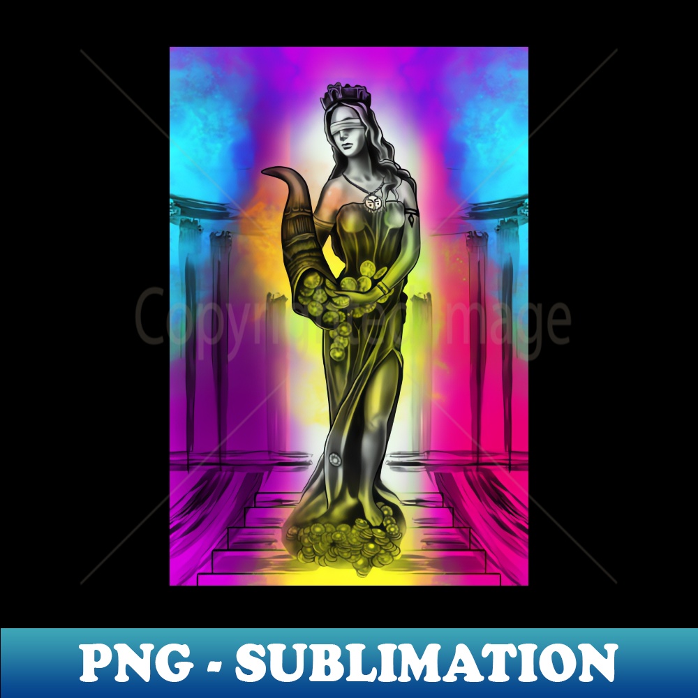 Goddess of Luck - High-Resolution PNG Sublimation File - Per | Inspire Uplift
