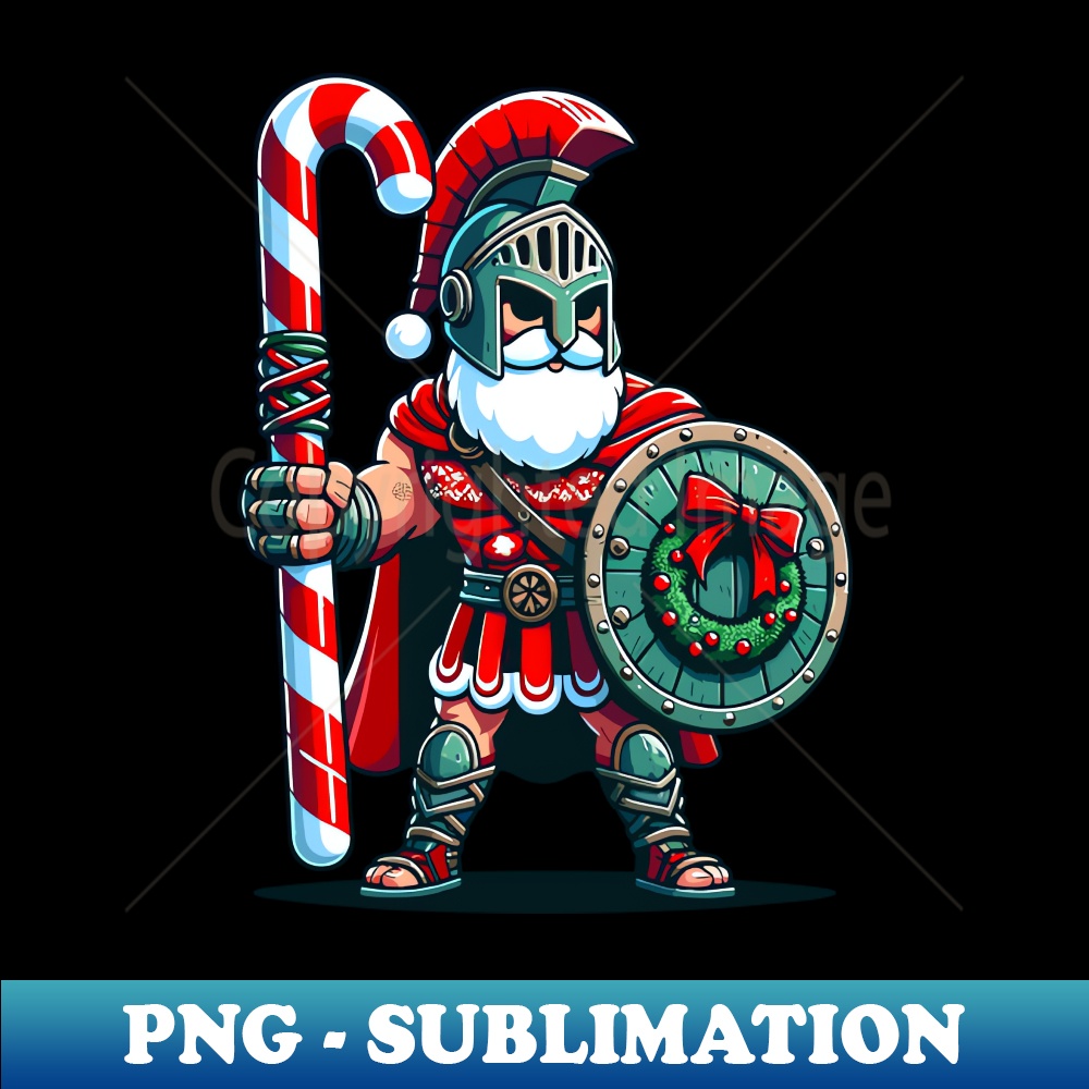 Gladiator Santa with Candy Cane Sword Funny Christmas - Retr - Inspire ...