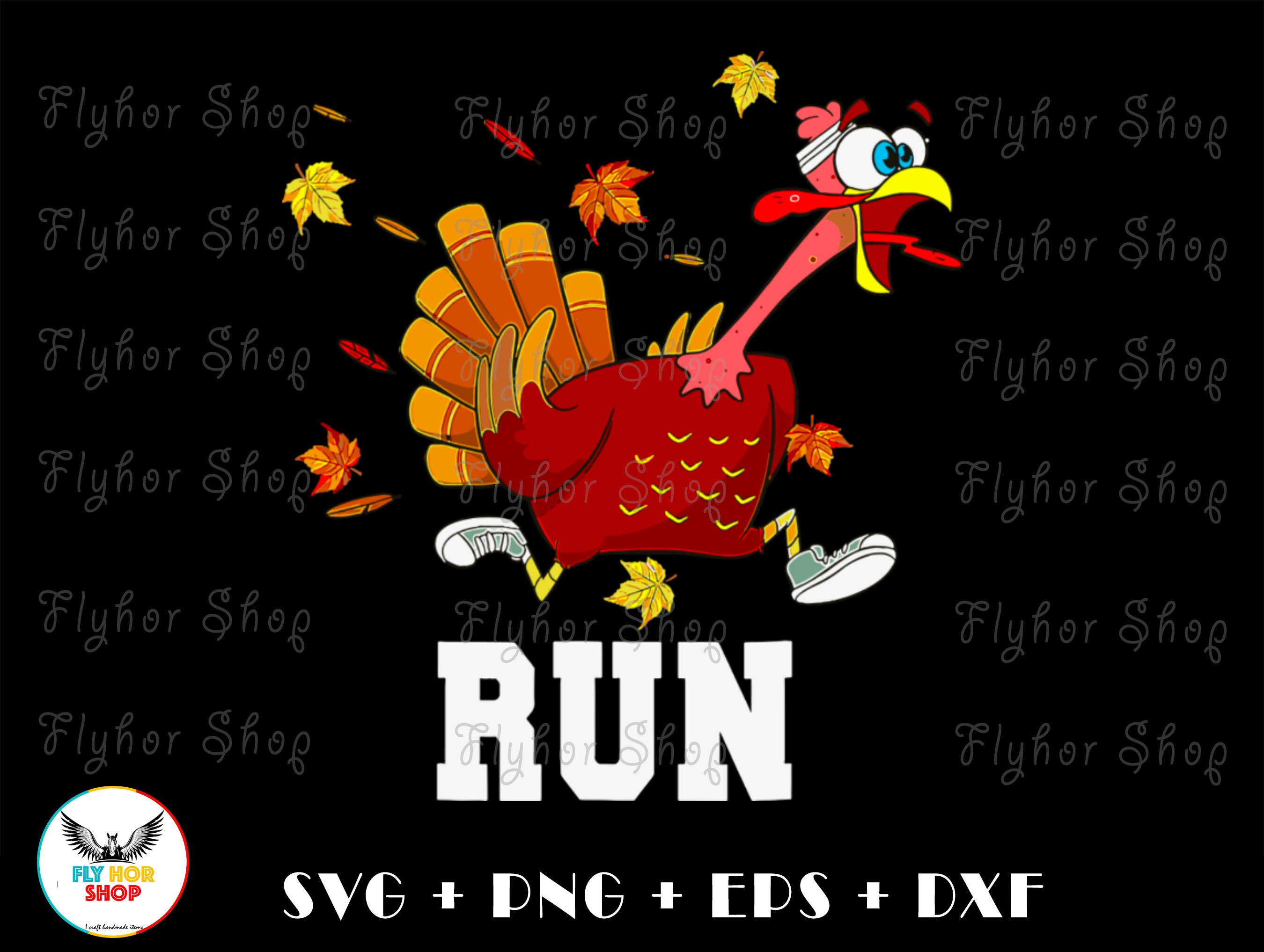 Thanksgiving turkey run SVG PNG - Digital Art work designd b | Inspire ...