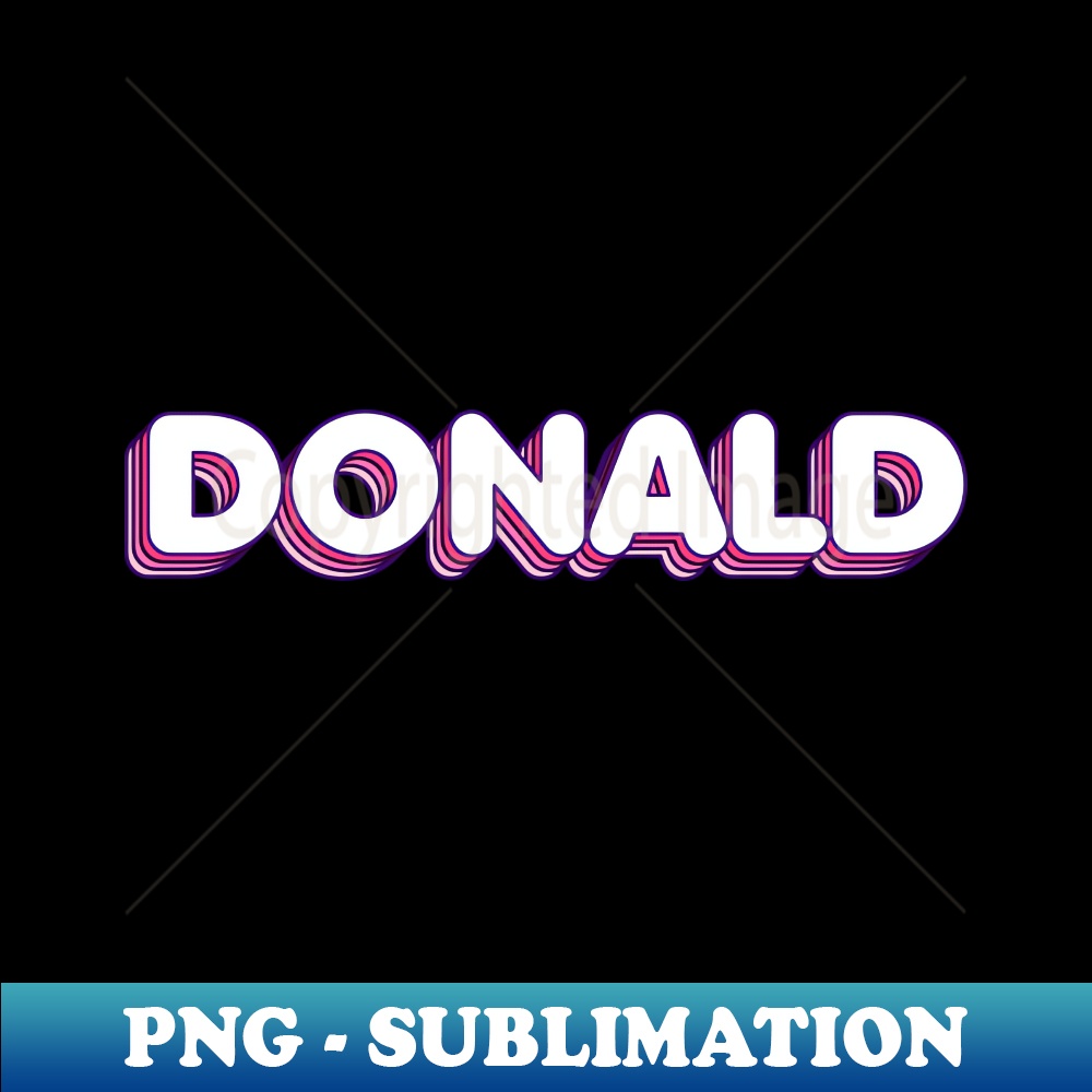 Pink Layers Donald Name Label - Stylish Sublimation Digital | Inspire ...