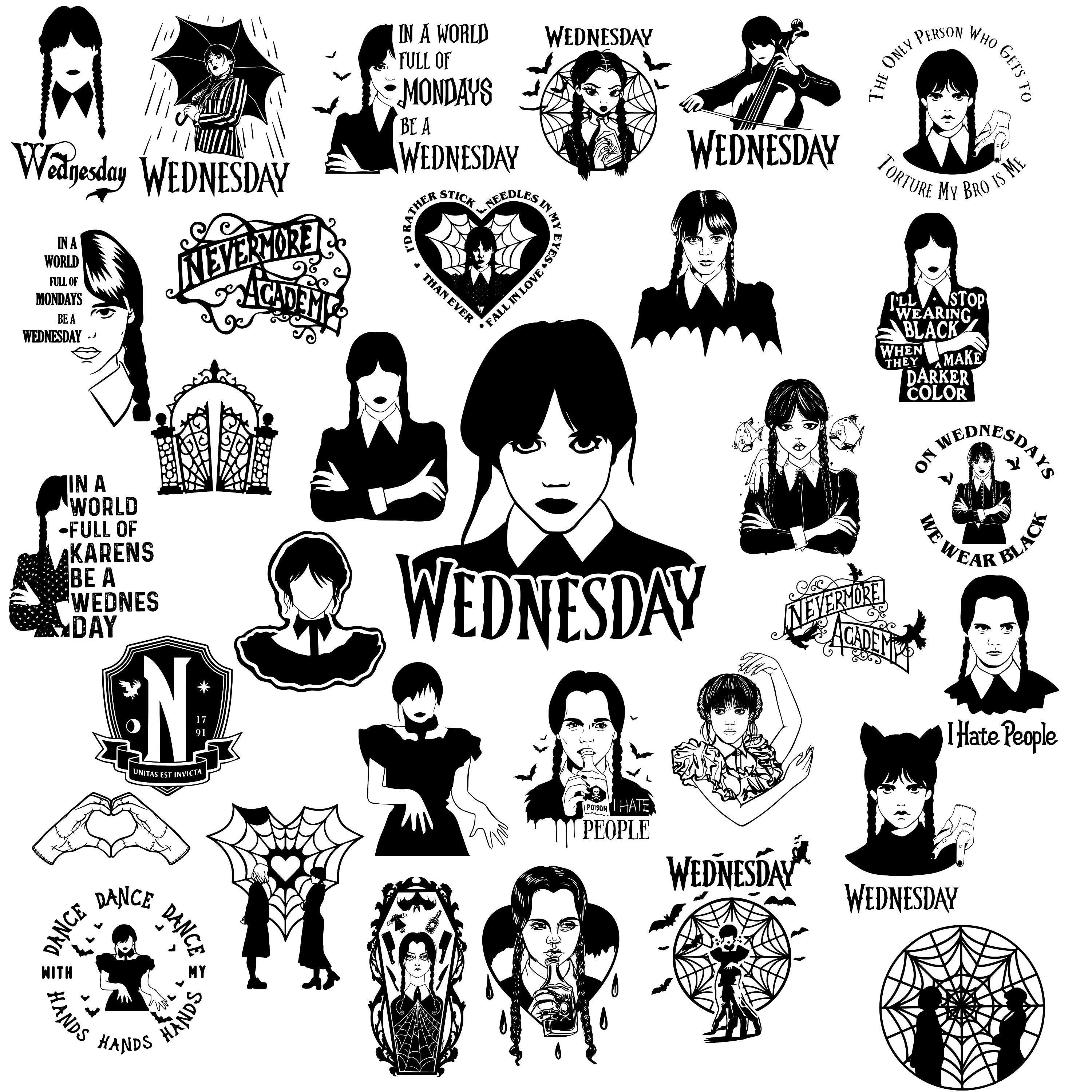 wednesday addams svg wednesday addams print wednesday addams - Inspire ...