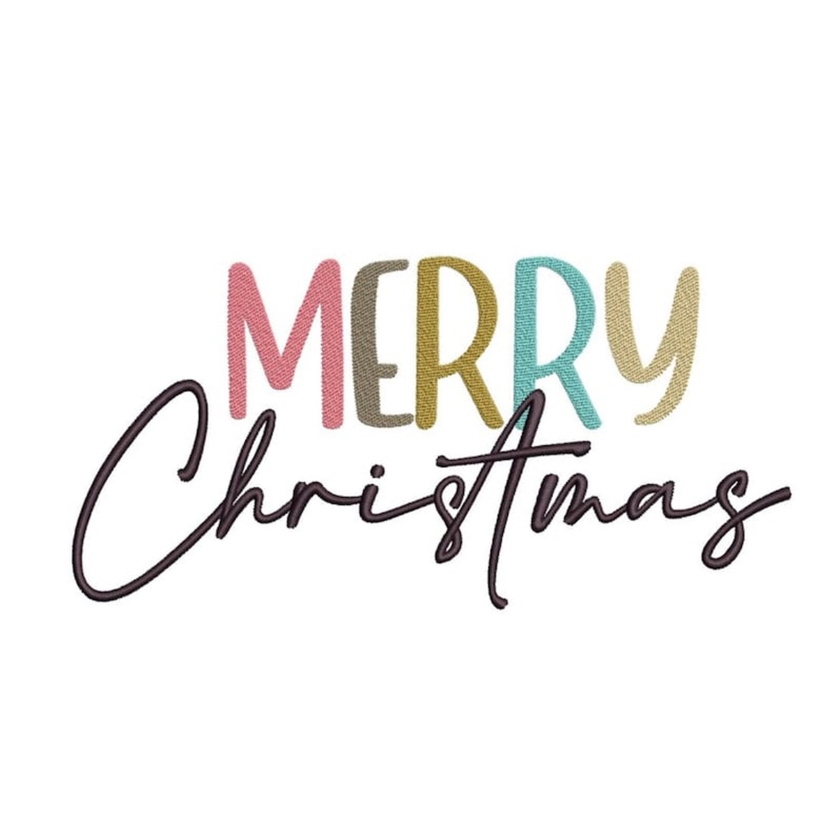Merry Christmas Machine Embroidery Design, 4 sizes, Instant - Inspire ...