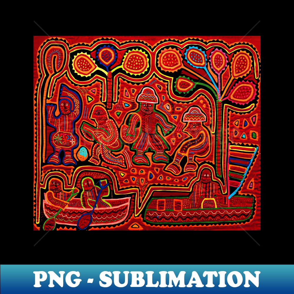 Kuna Indian Men in Boats - PNG Transparent Sublimation File - Inspire ...