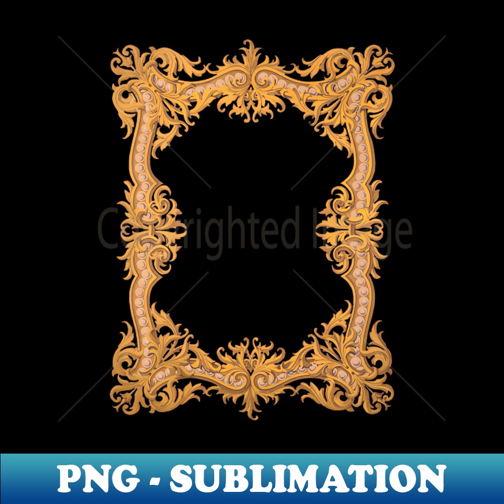 Retro Gold Frame - Retro PNG Sublimation Digital Download - - Inspire Uplift