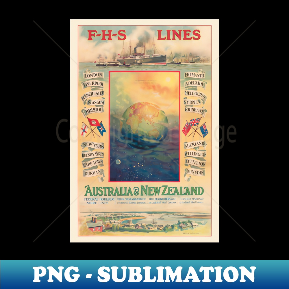 FHS Lines Australia Vintage Poster 1906 - Vintage Sublimatio | Inspire ...