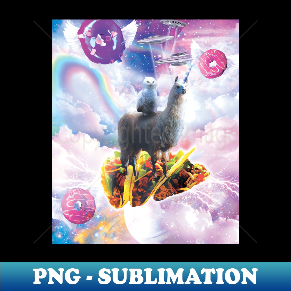 Snowy Owl Riding Unicorn Llama on Taco in Donut Heaven - Pro | Inspire ...