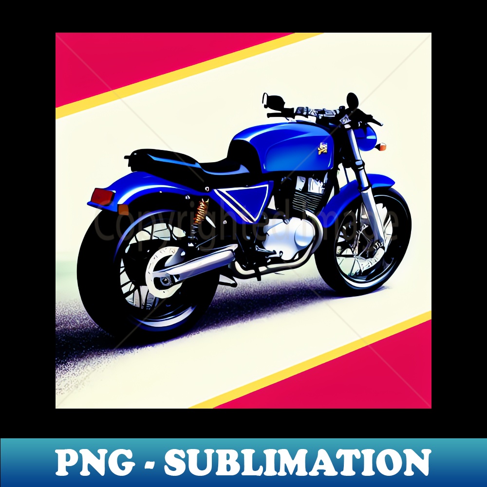 Vintage Classic Blue Motorcycle Poster - Instant Sublimation | Inspire ...
