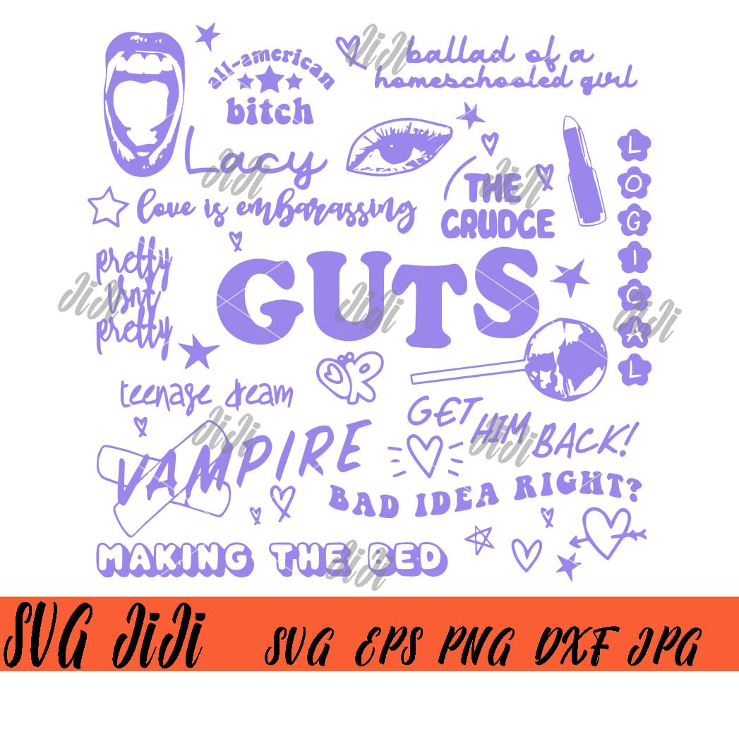 GUTS Tracklist SVG, Album Trackless Poster GUTS By Olivia Ro | Inspire ...