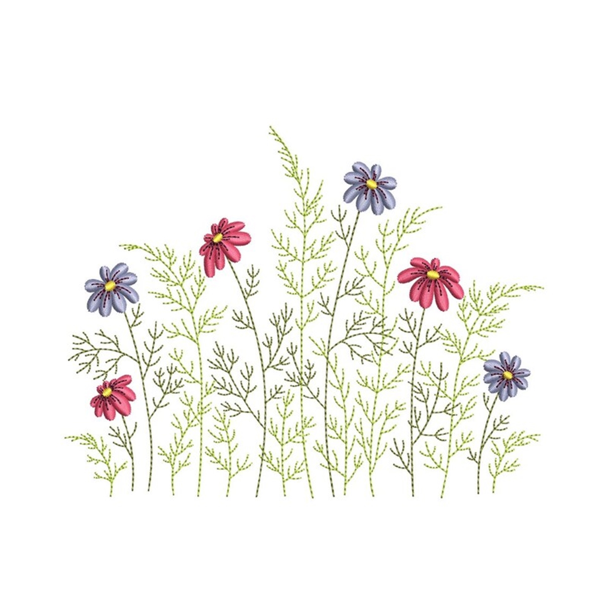 Wildflowers Machine Embroidery Design, 3 sizes, Instant Down | Inspire ...