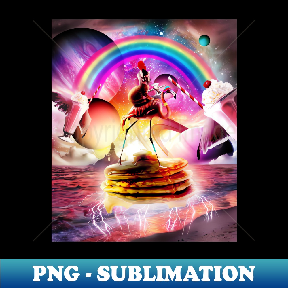 Warrior Cat Riding Flamingo on top of Pancakes - Artistic Su | Inspire ...