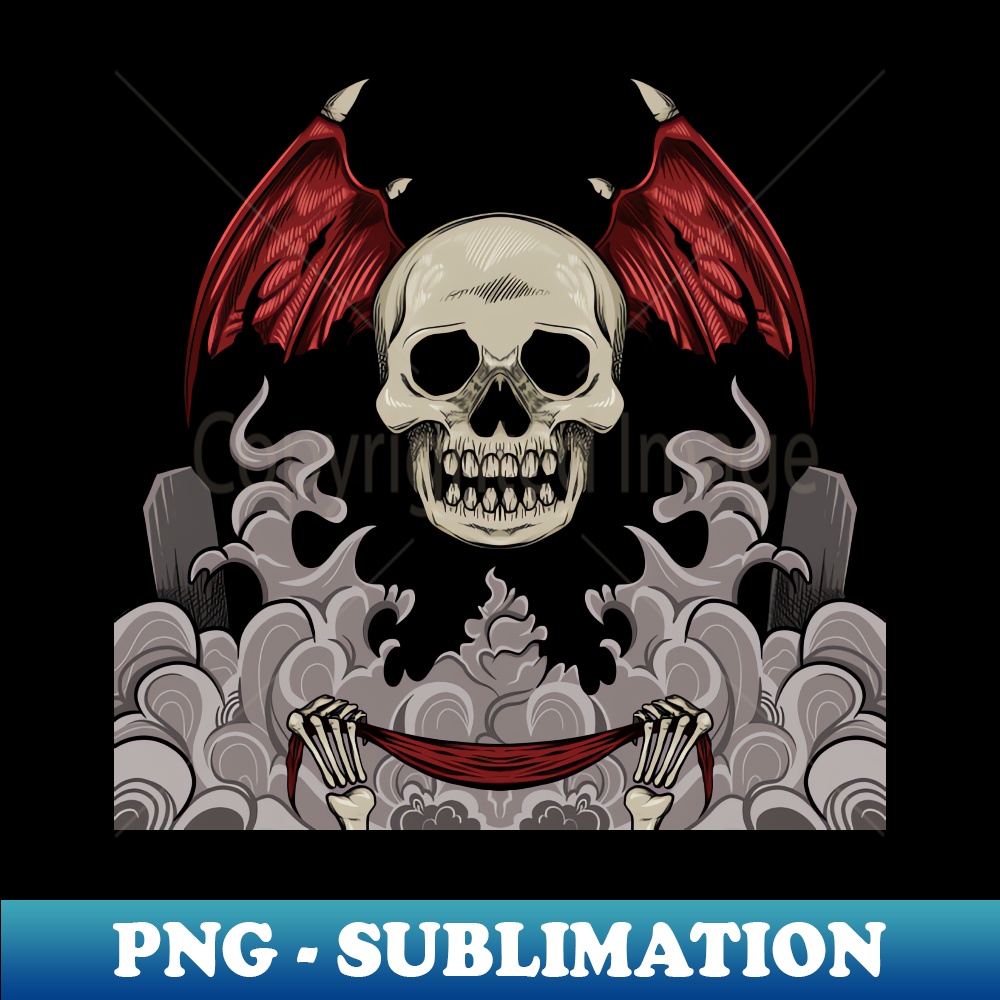 Design art of red wings skullhead - PNG Transparent Digital | Inspire ...