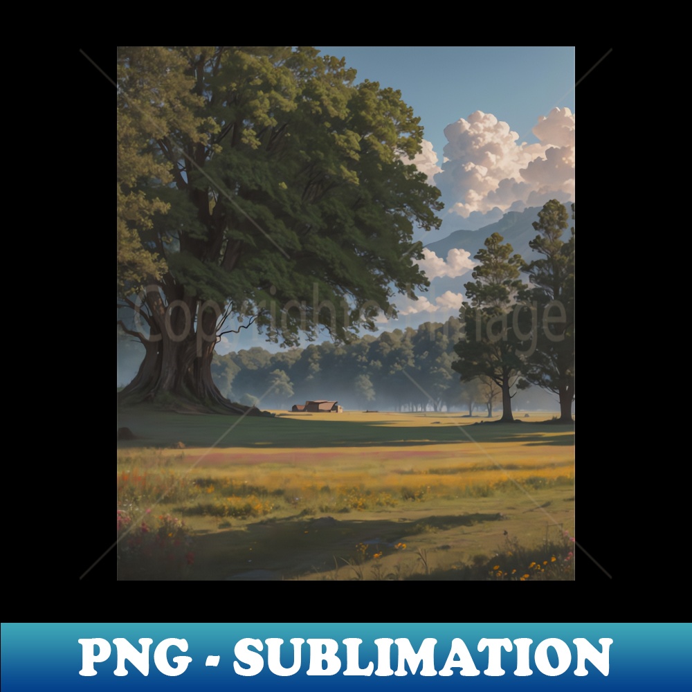 Cabin and a Giant Tree - PNG Transparent Sublimation Design | Inspire ...
